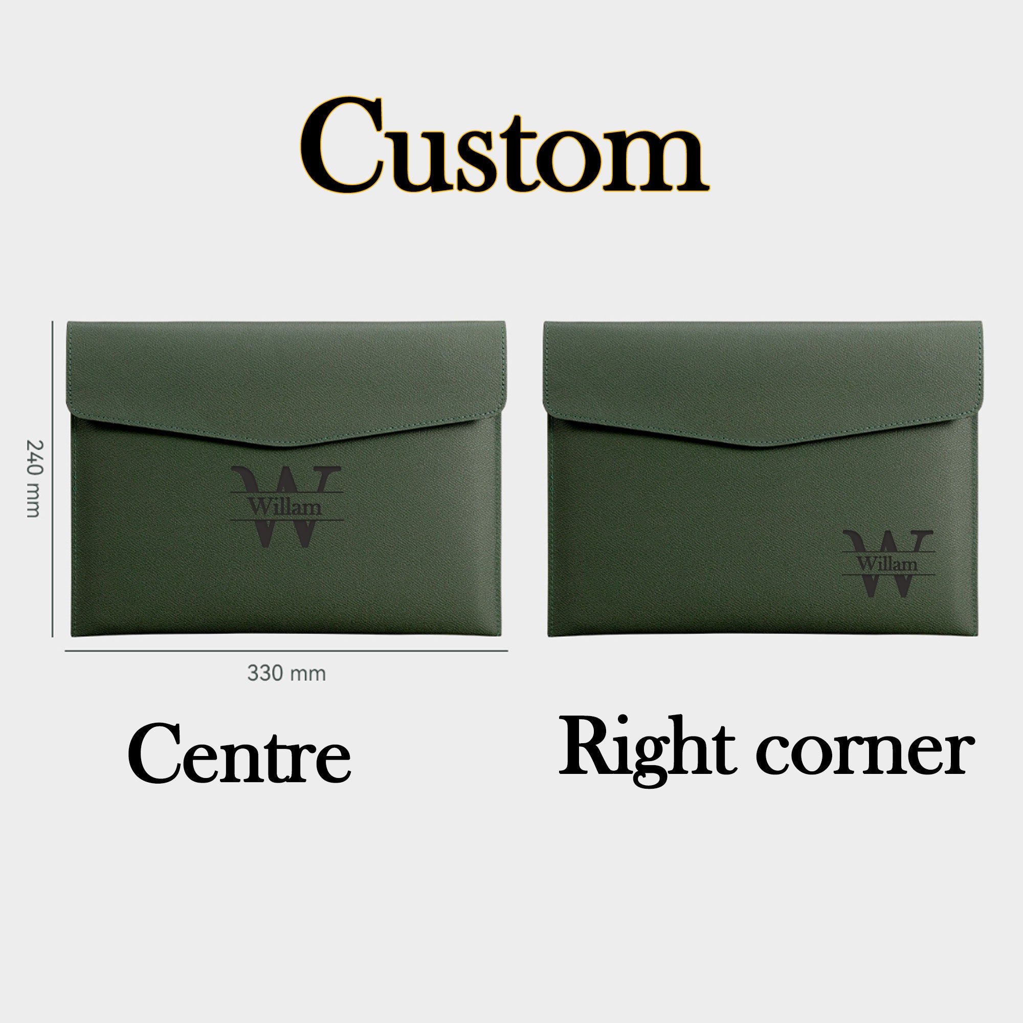 Personalized Leather File Folder, Custom Leather Document Case, Engrave ...