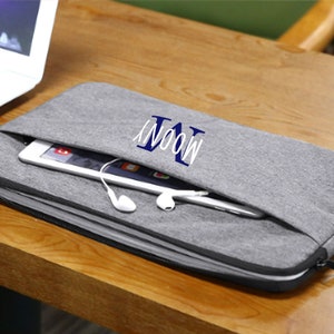 Personalised Monogram Laptop Bag, Initial Tablet Bag, Custom Name ...