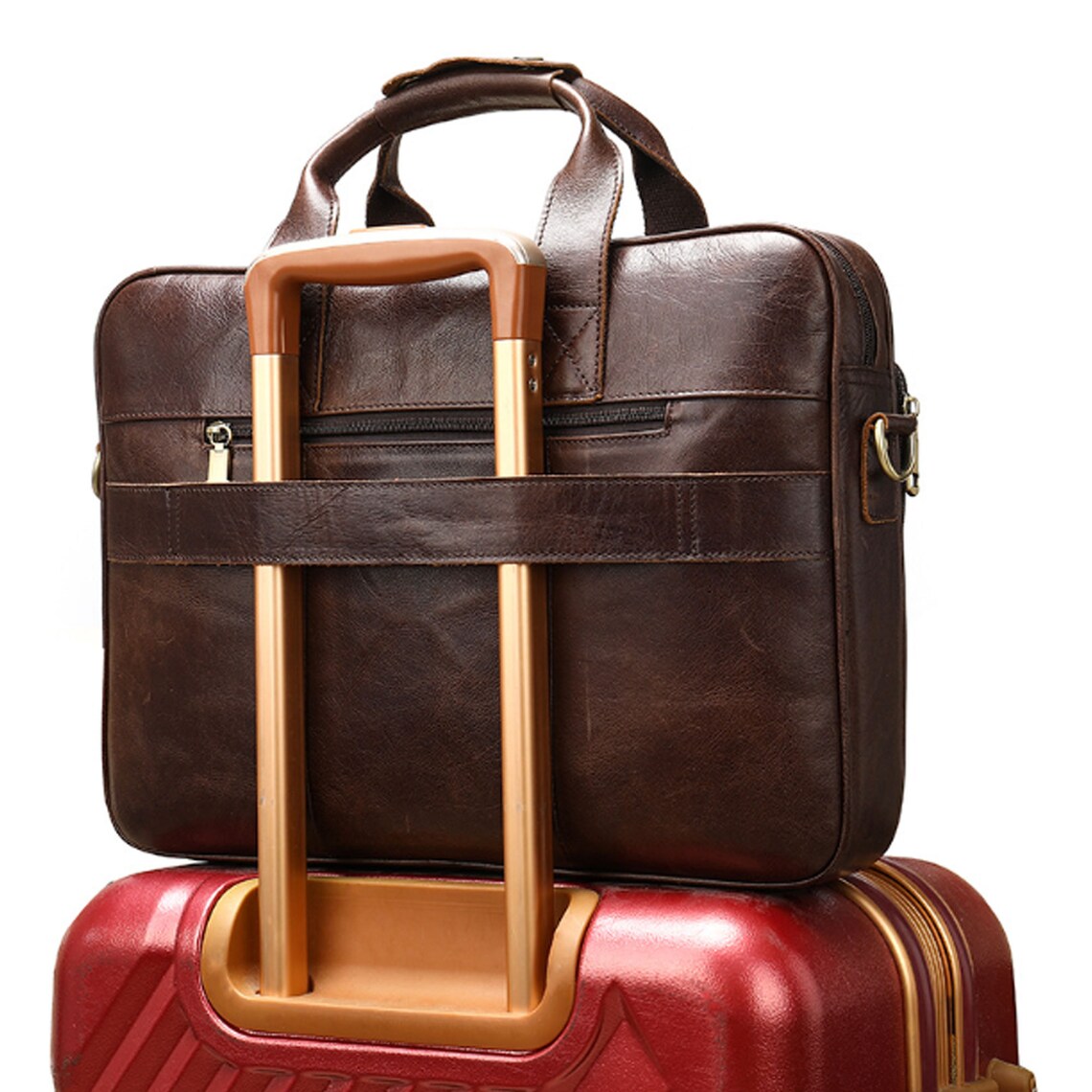 Personalized Leather Briefcase Laptop Bag, Custom Engrave Messenger Bag ...