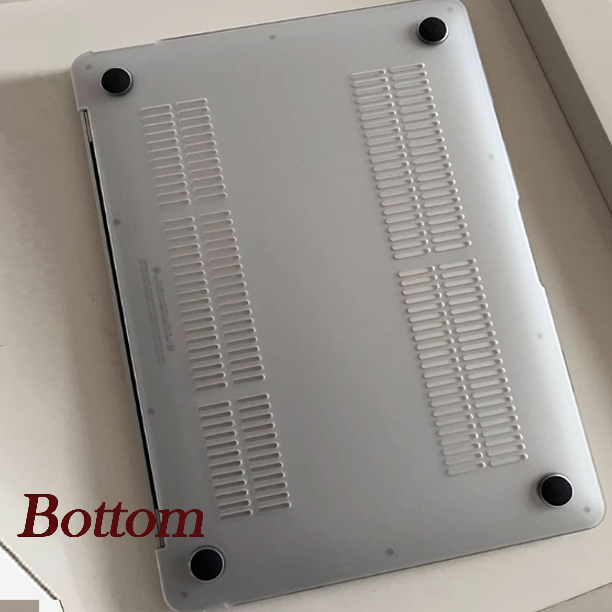 Beige Check Leather MacBook Case, Vintage Check Leather Laptop Case ...