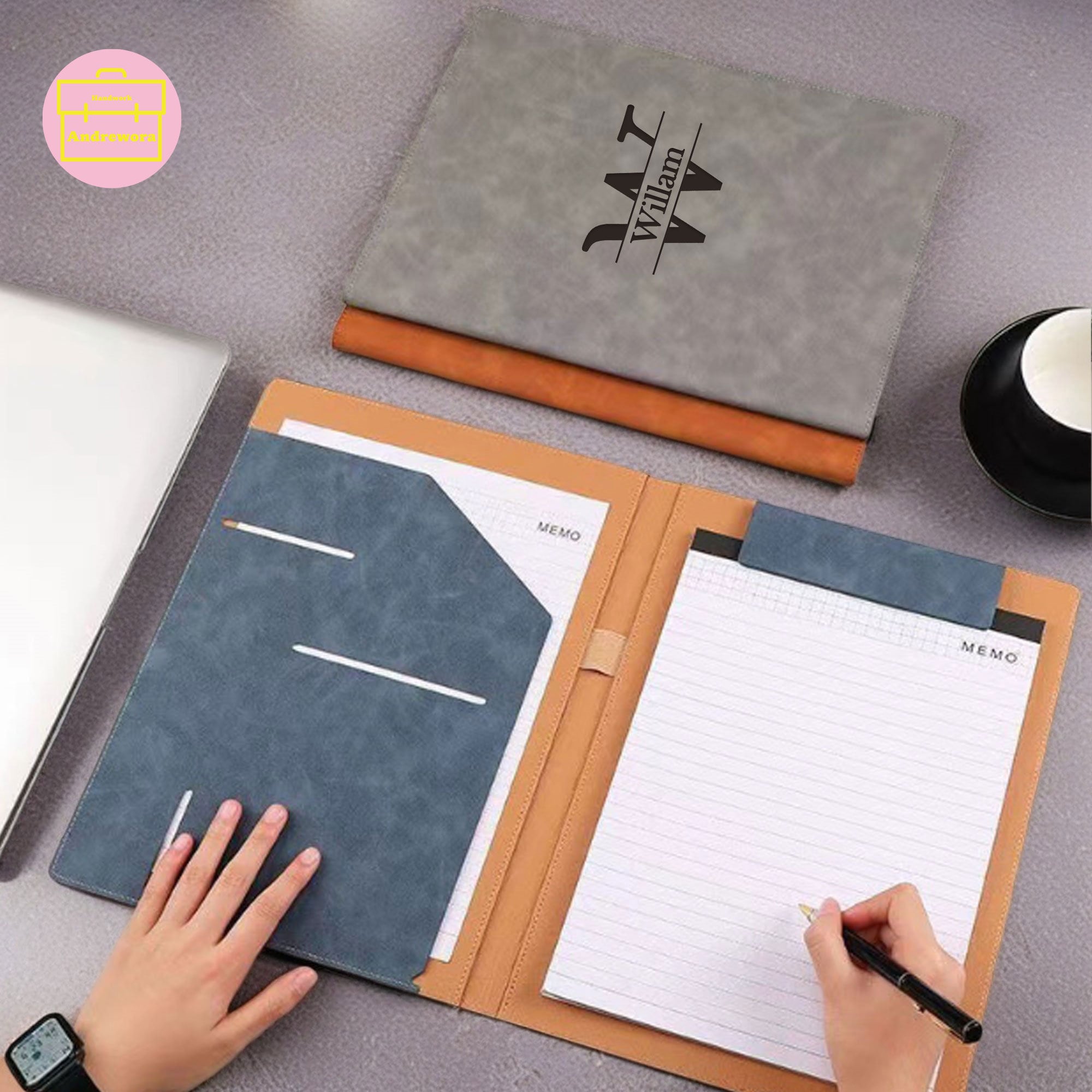 Personalized Leather Portfolio, Custom Portfolio With Zipper, Custom ...