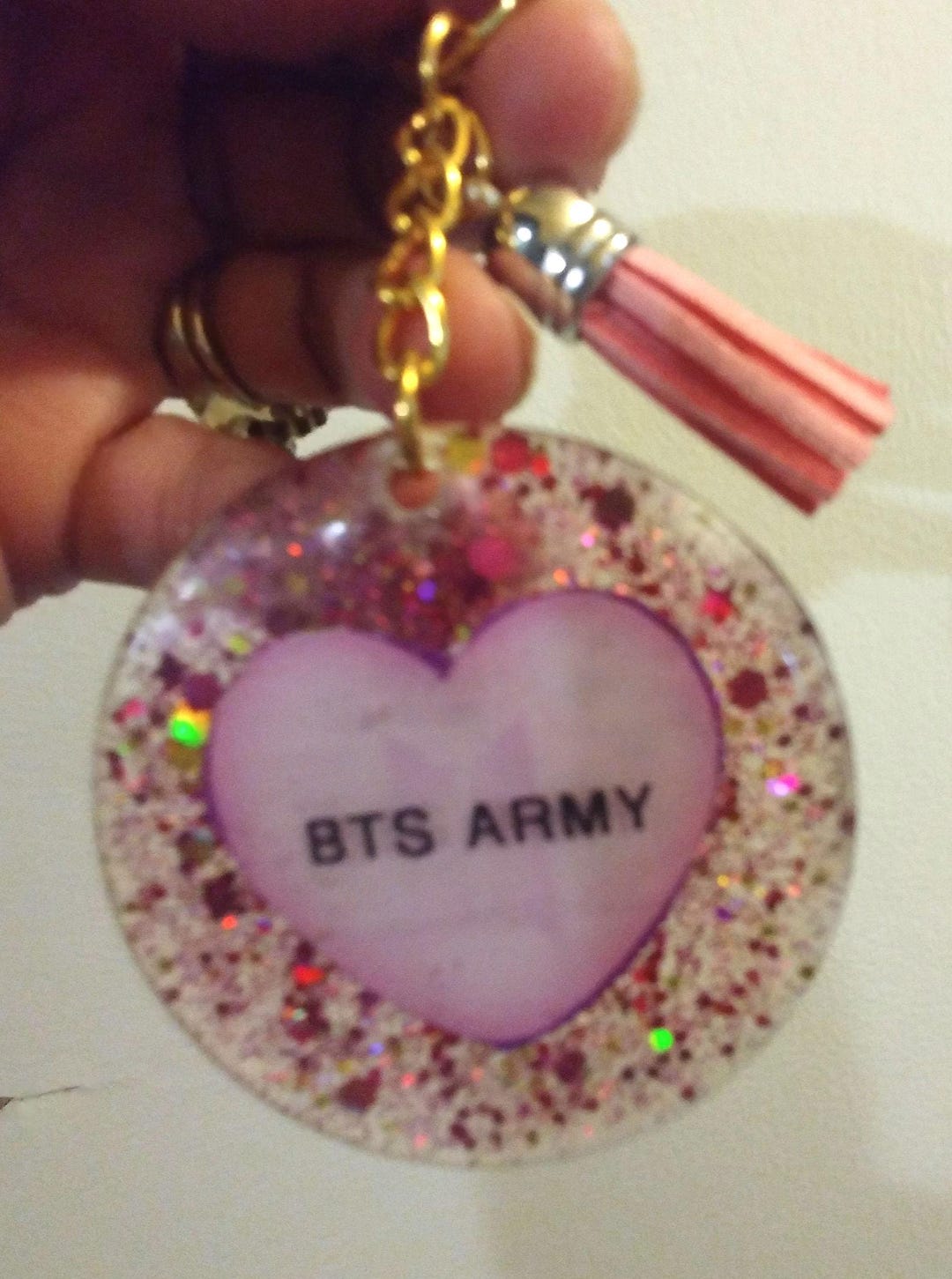 BTS Heart Logo Keychain, BTS ARMY in Heart or 2025 Glitter Keyring, Bag ...
