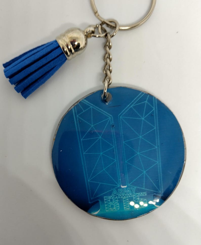 BTS Logo Resin and Glitter Keychains, Choice of Colors. BTS Bag Charm ...