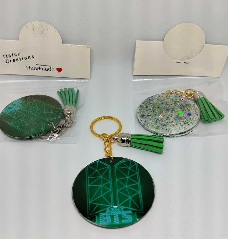 BTS Logo Resin and Glitter Keychains, Choice of Colors. BTS Bag Charm ...