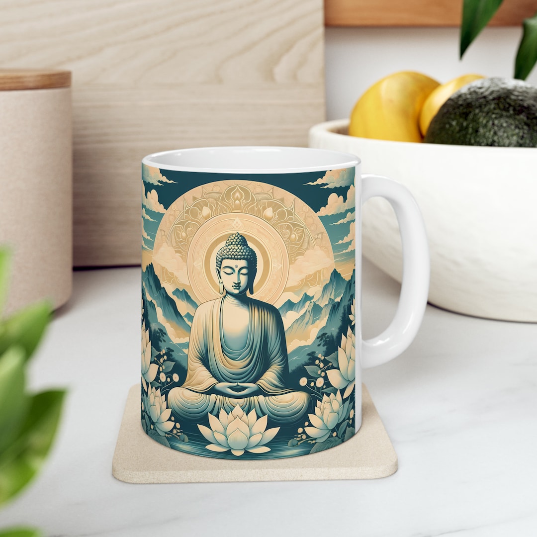 Buddha Inspired Mug, Mindfulness Coffee Cup, Serene Buddha Tea Mug ...