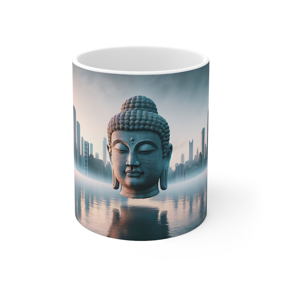 Chicago Skyline Buddha Mug – Zen Lake View Coffee Cup, Spiritual ...
