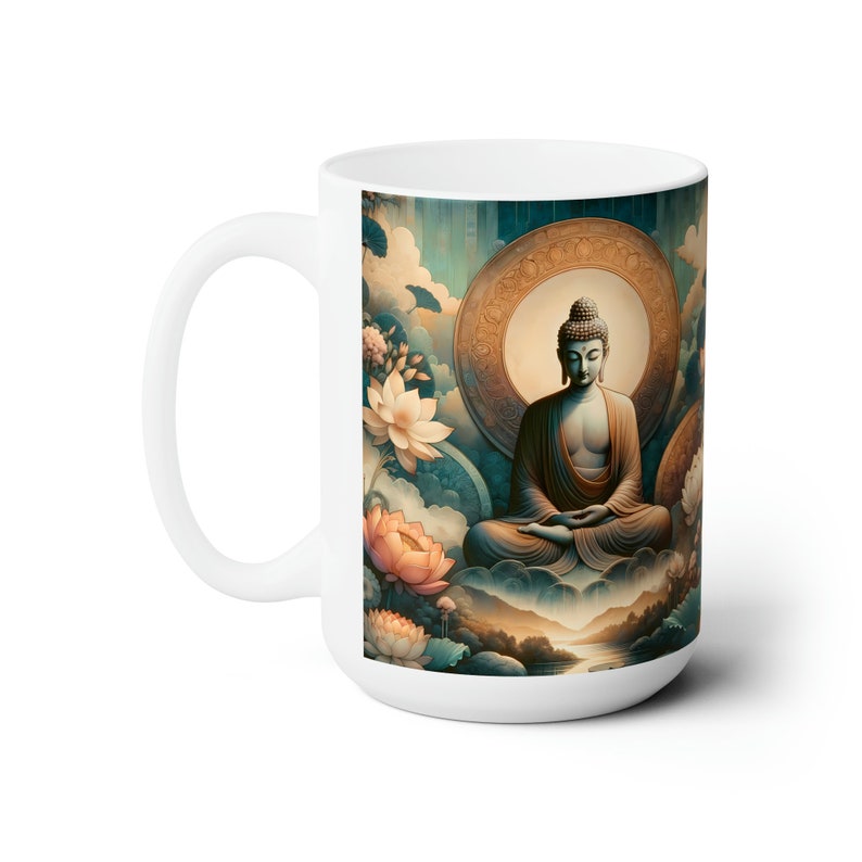 Buddha Inspired Mug, Mindfulness Coffee Cup, Serene Buddha Tea Mug ...