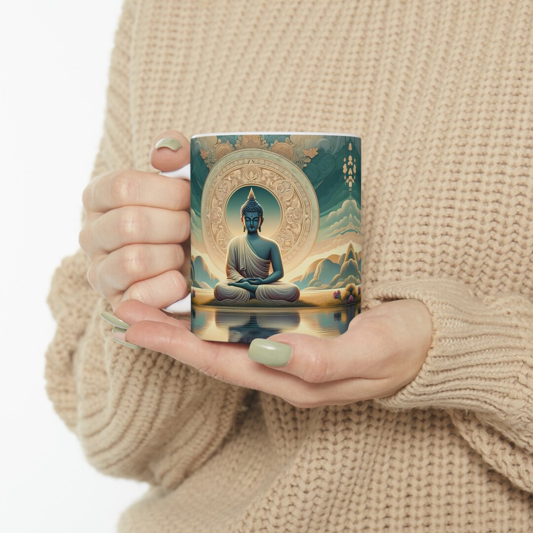 Buddha Inspired Mug, Mindfulness Coffee Cup, Serene Buddha Tea Mug ...