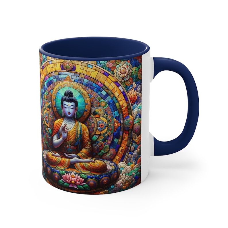 Stained Glass Buddha Mug – Zen Meditation Drinkware, Spiritual Gift for ...