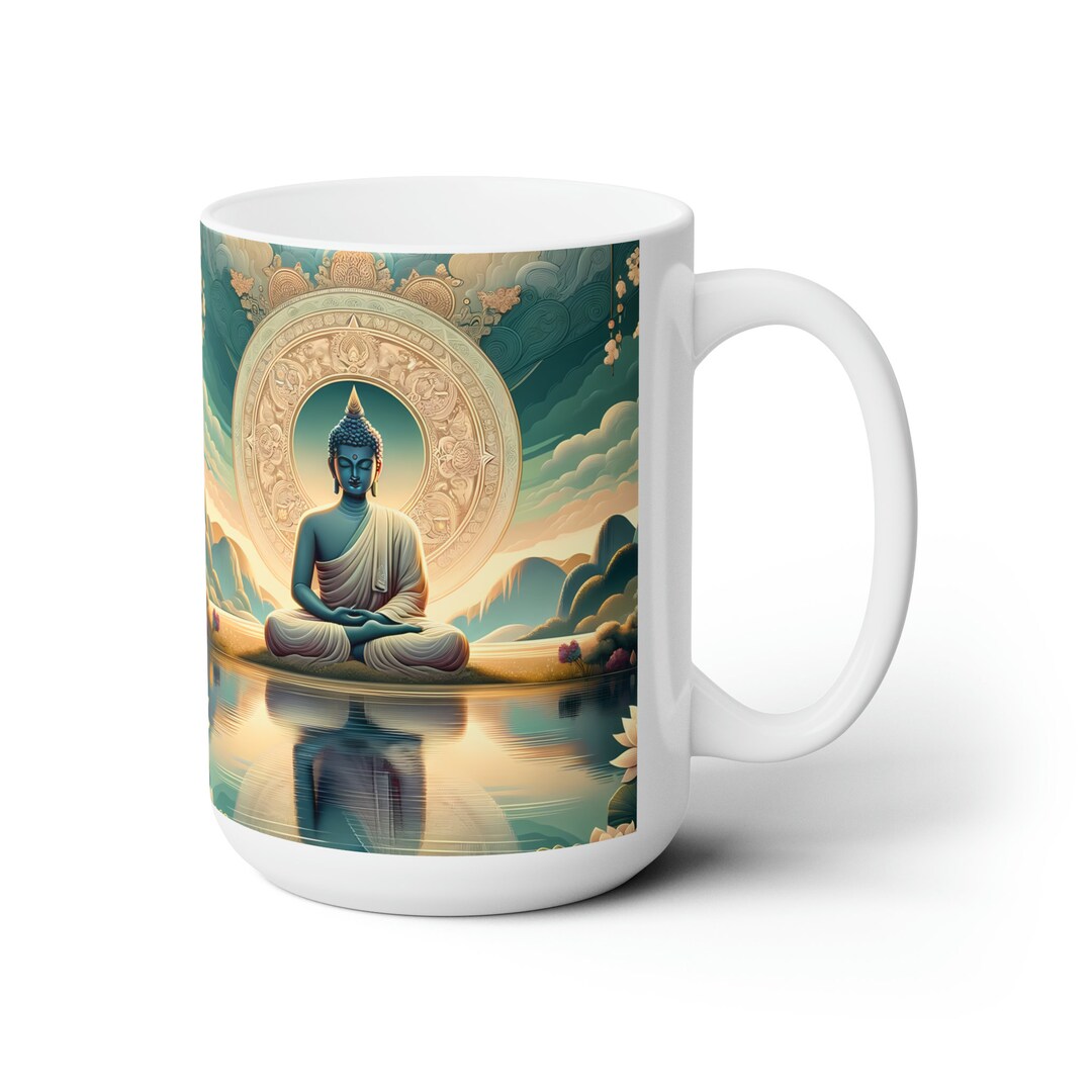 Buddha Inspired Mug, Mindfulness Coffee Cup, Serene Buddha Tea Mug ...
