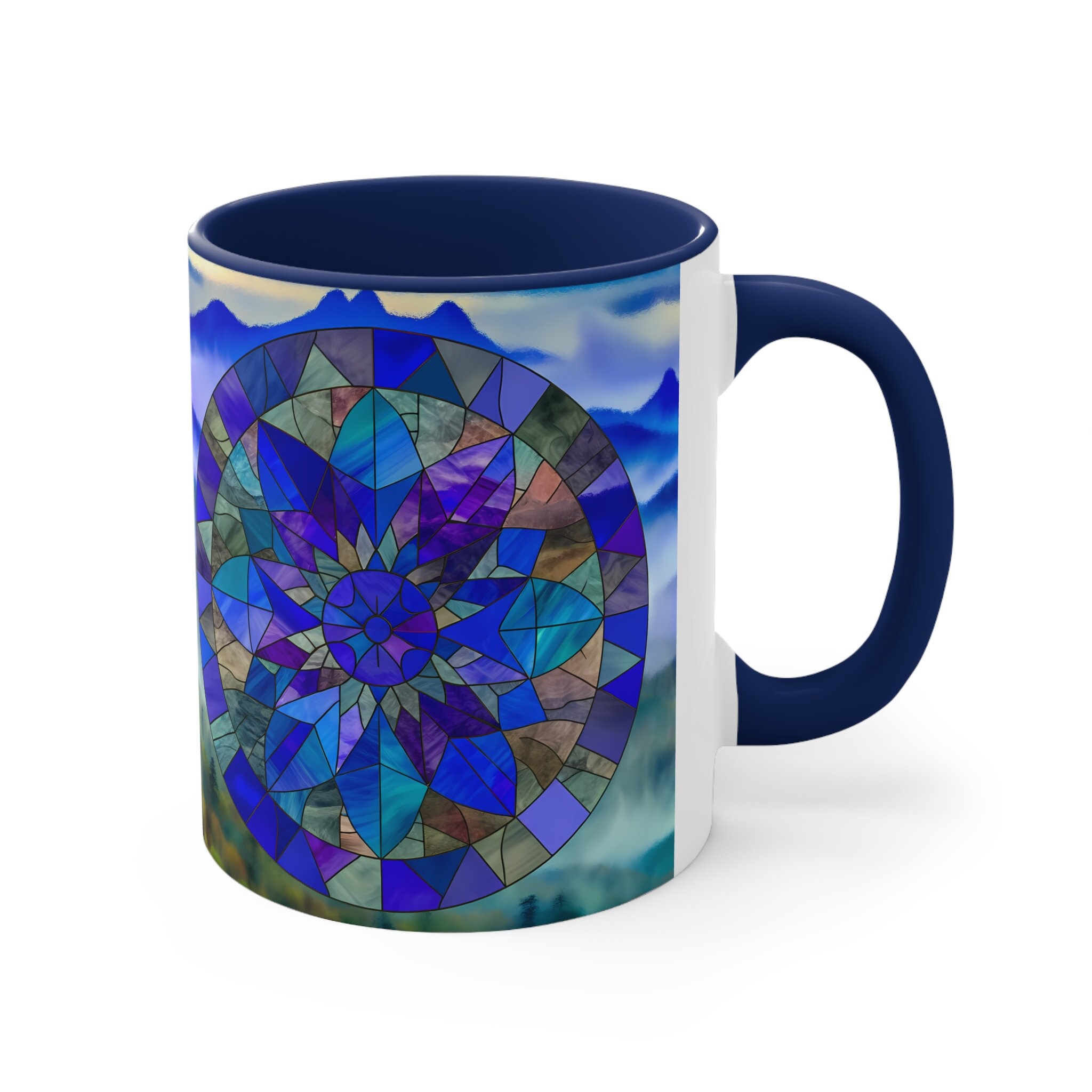Stained Glass Medicine Wheel Mug (2nd in Series), Mountain Landscape ...