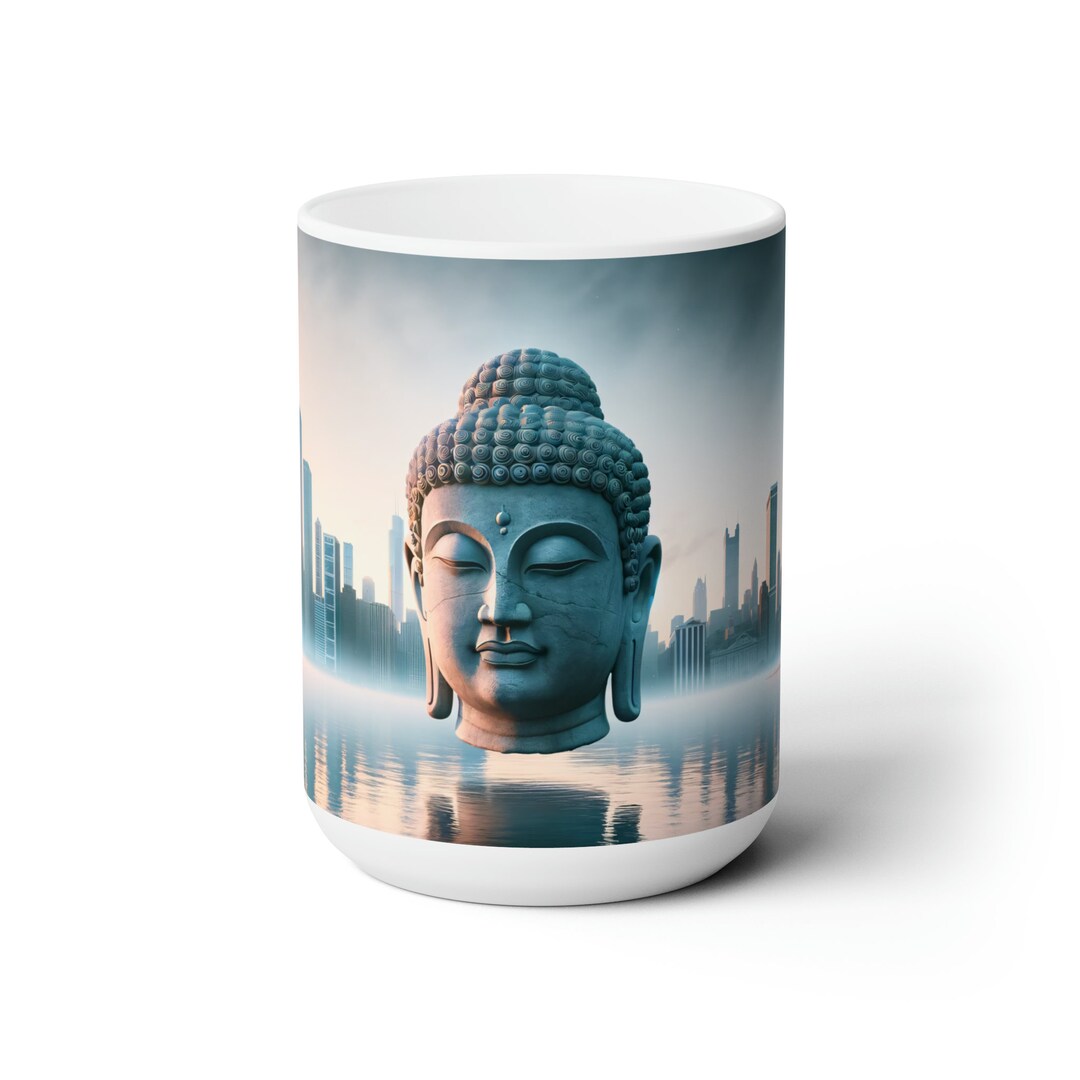 Chicago Skyline Buddha Mug – Zen Lake View Coffee Cup, Spiritual ...
