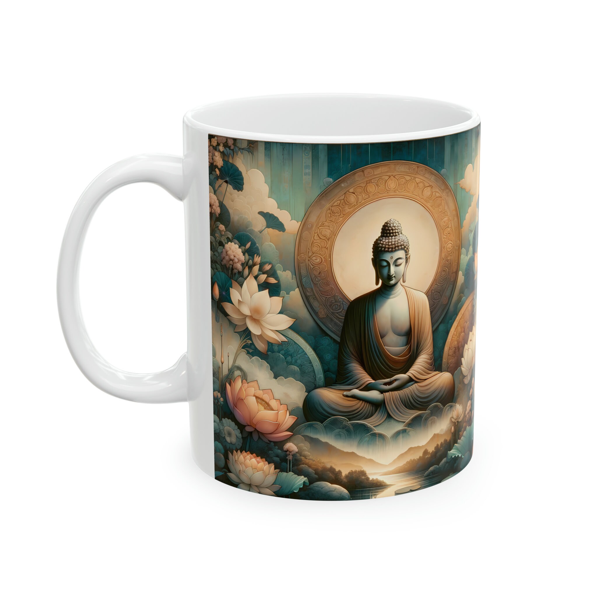 Buddha Inspired Mug, Mindfulness Coffee Cup, Serene Buddha Tea Mug ...