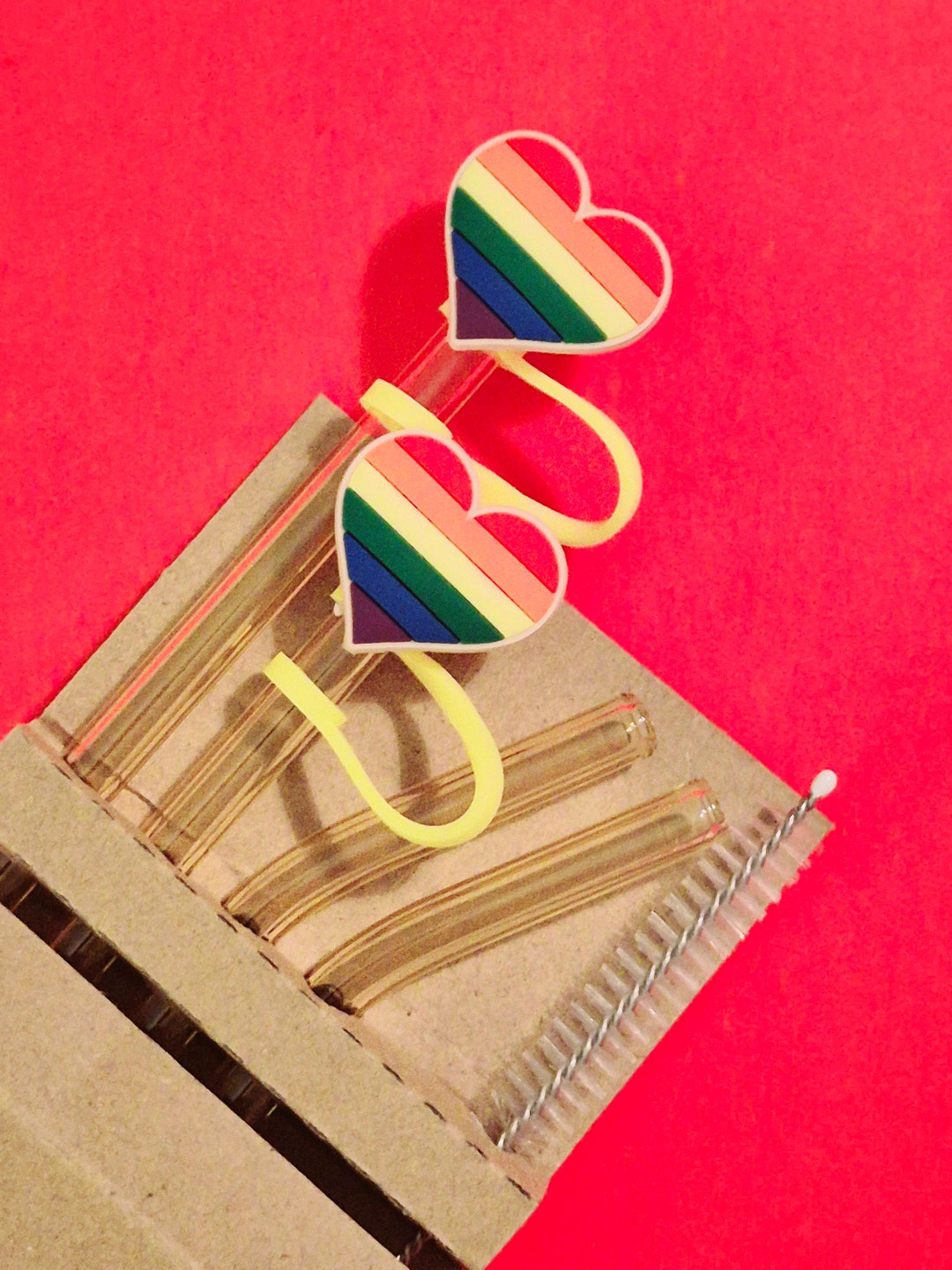 Fun Pride Heart Straw Stopper 8mm Multi Pack of Charm Jibbitz Pack of 2 ...