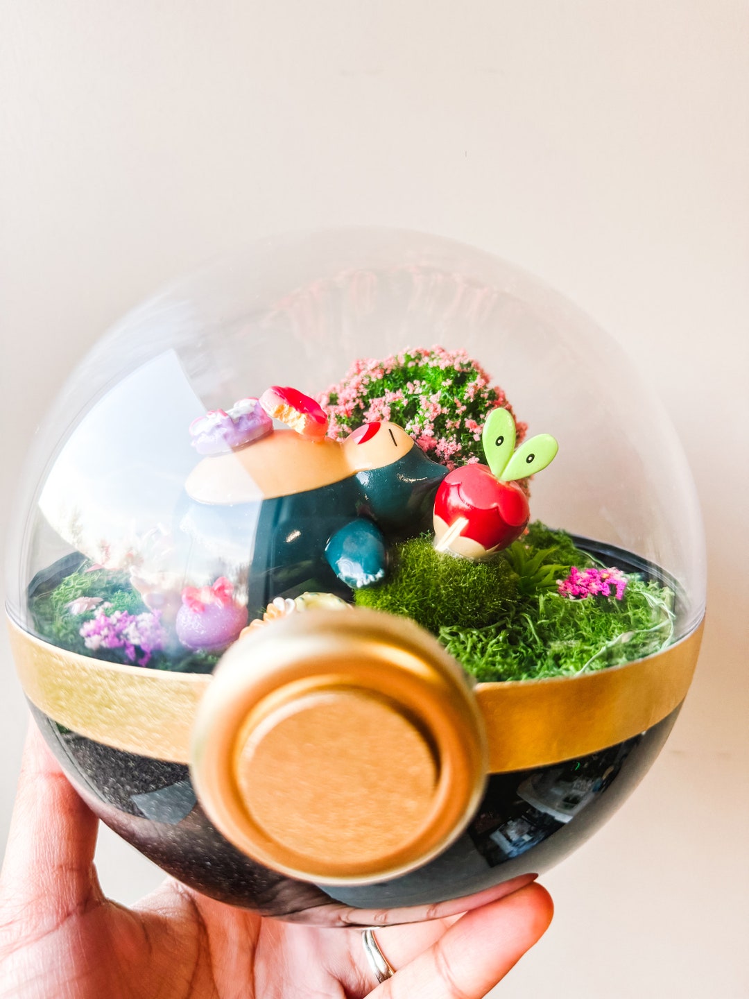Mega Snorlax W/ String Lights Pokémon Terrarium Pokeball Environment ...