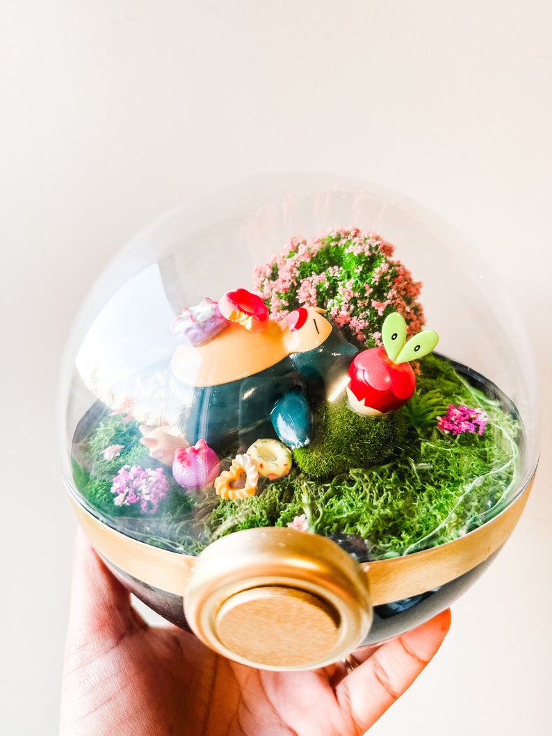 Mega Snorlax W/ String Lights Pokémon Terrarium Pokeball Environment ...