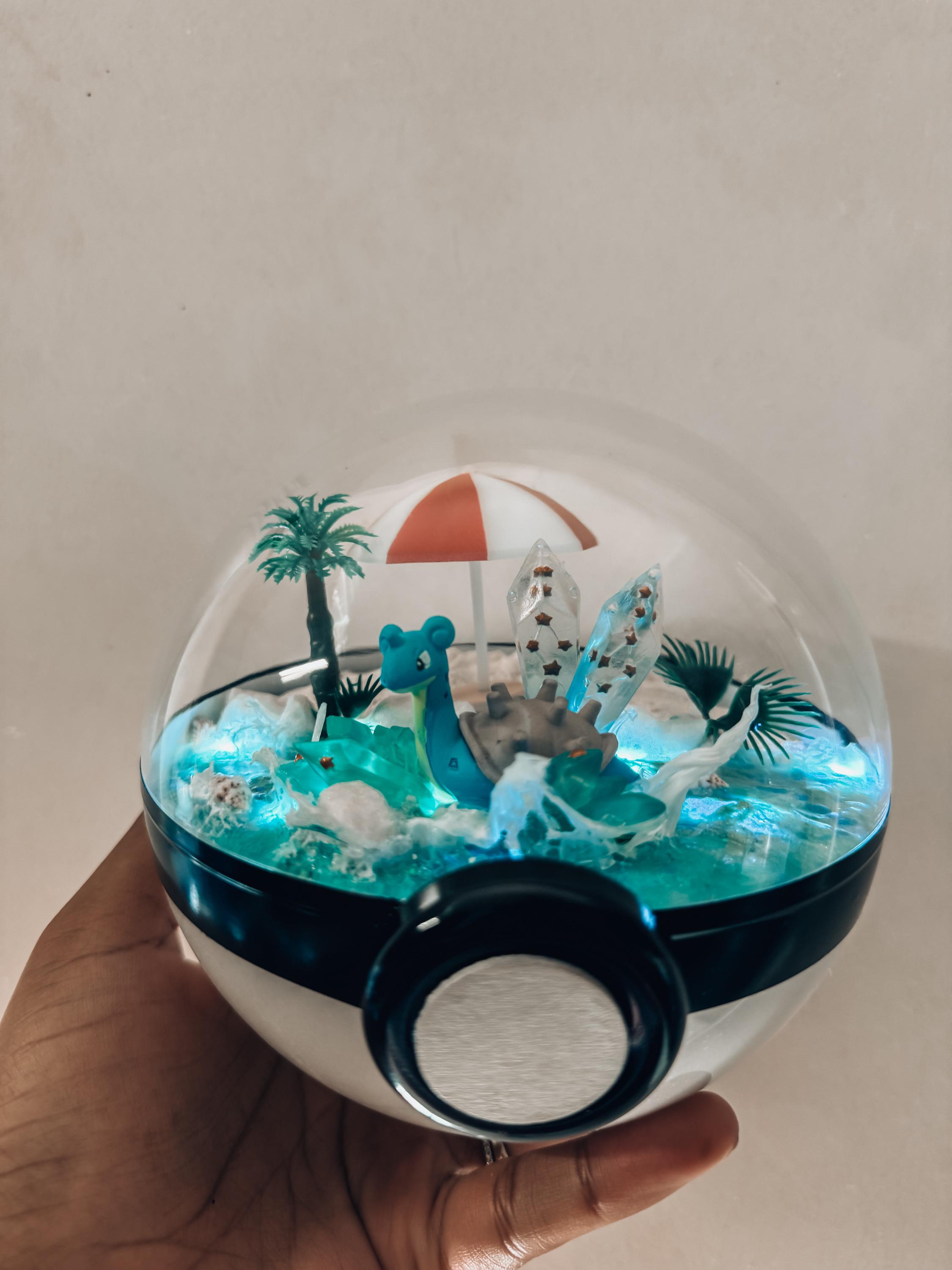 LAPRAS (large 5.5inch) Pokeball Diorama Terrarium With String Lights ...