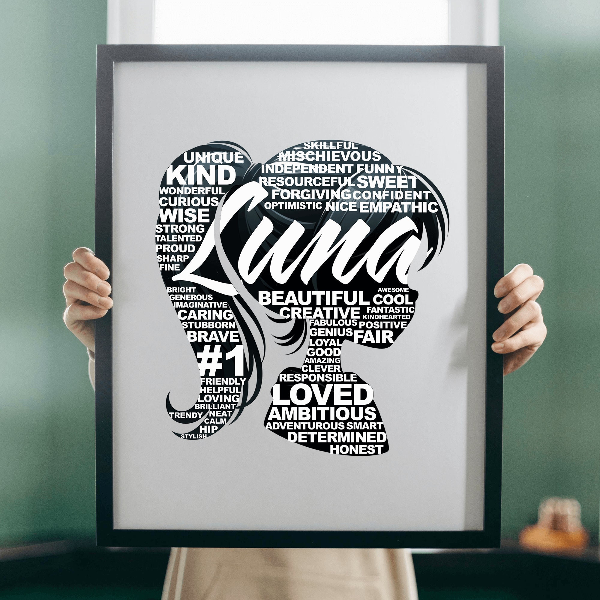 Luna – Name Poster Print Files, Name Poster Luna, Kids Room Poster ...