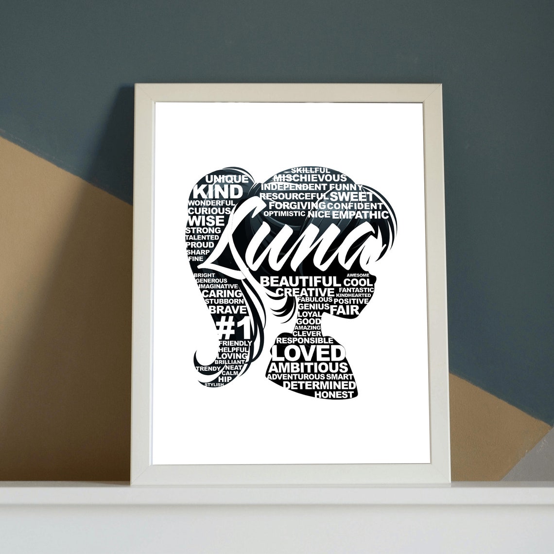 Luna – Name Poster Print Files, Name Poster Luna, Kids Room Poster ...