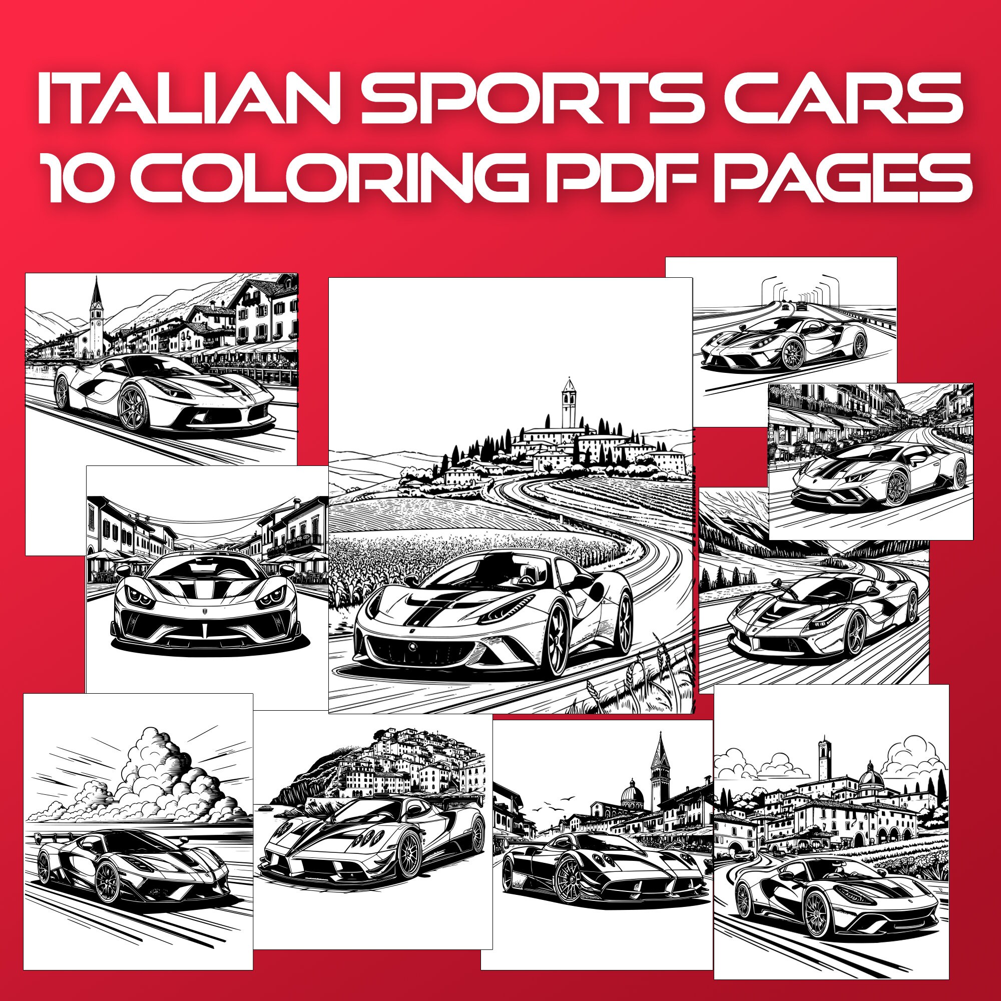10 Italian Sports Cars Coloring Pages, Exotic Sports Car Coloring Pages ...