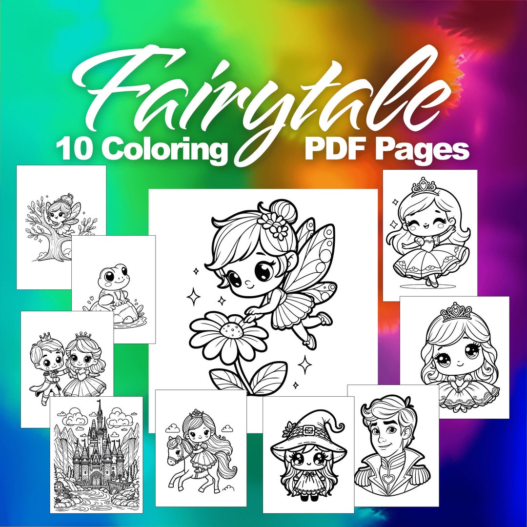 10 Cute Fairytale Coloring Pages, Printable Coloring Pages, Fairytale ...