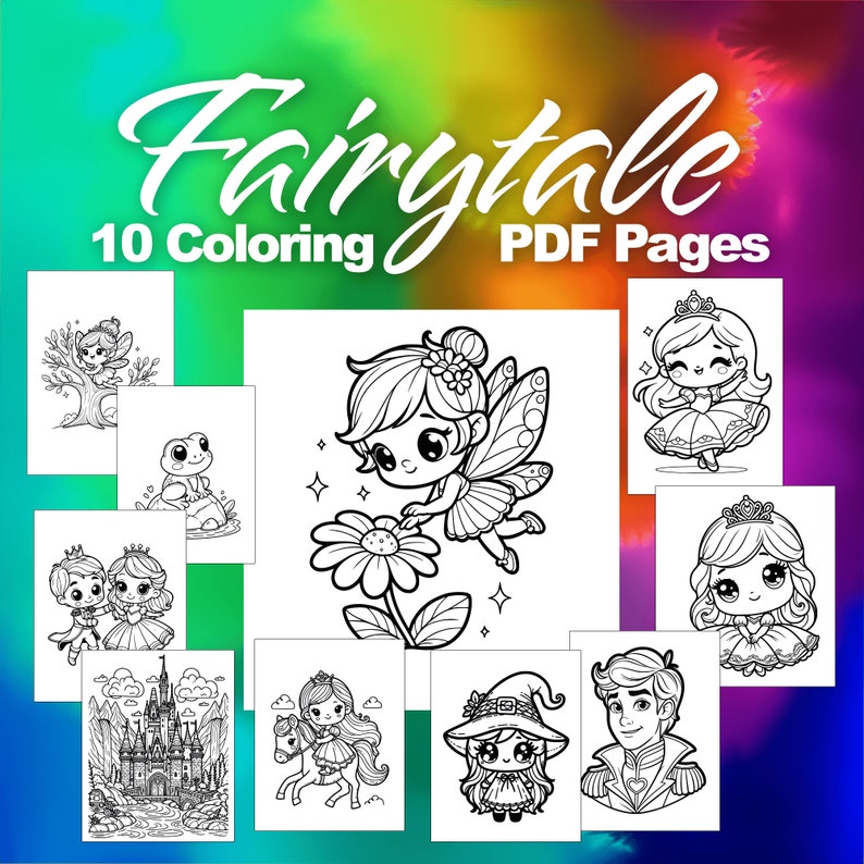 10 Cute Fairytale Coloring Pages, Printable Coloring Pages, Fairytale ...