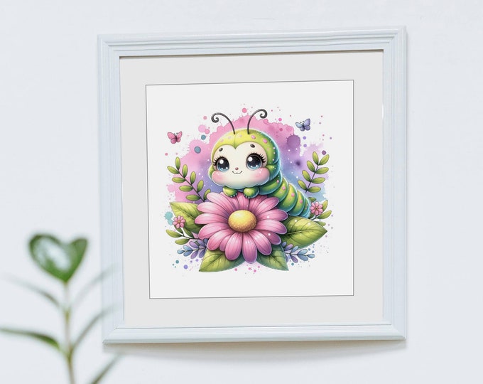 Raupe, Raupe Illustration, Tier Aquarell, Kinderzimmer Dekor ...