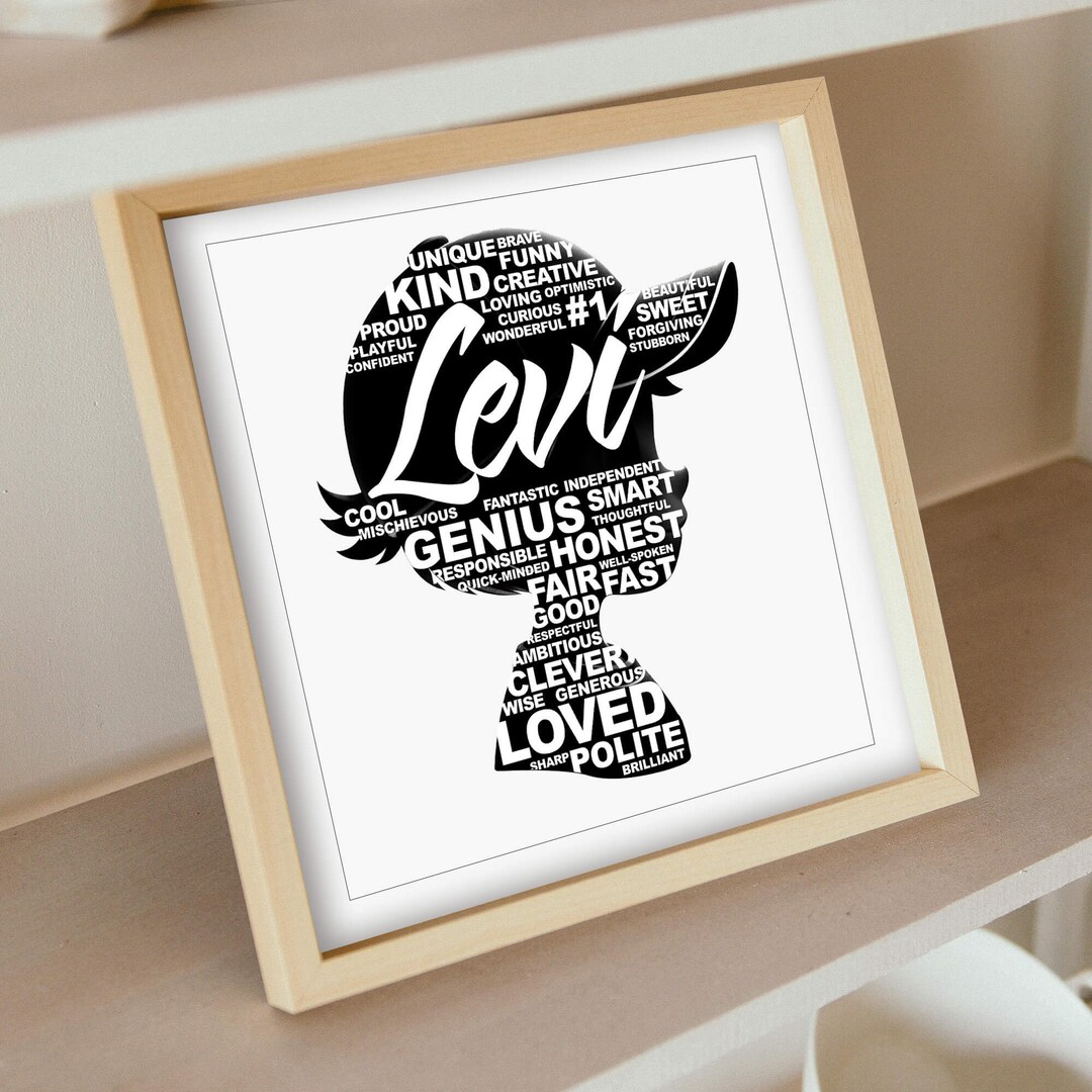 Levi – Name Poster Print Files, Printable Name Poster Affirmation Name ...
