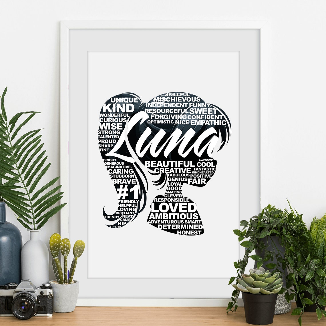Luna – Name Poster Print Files, Name Poster Luna, Kids Room Poster ...
