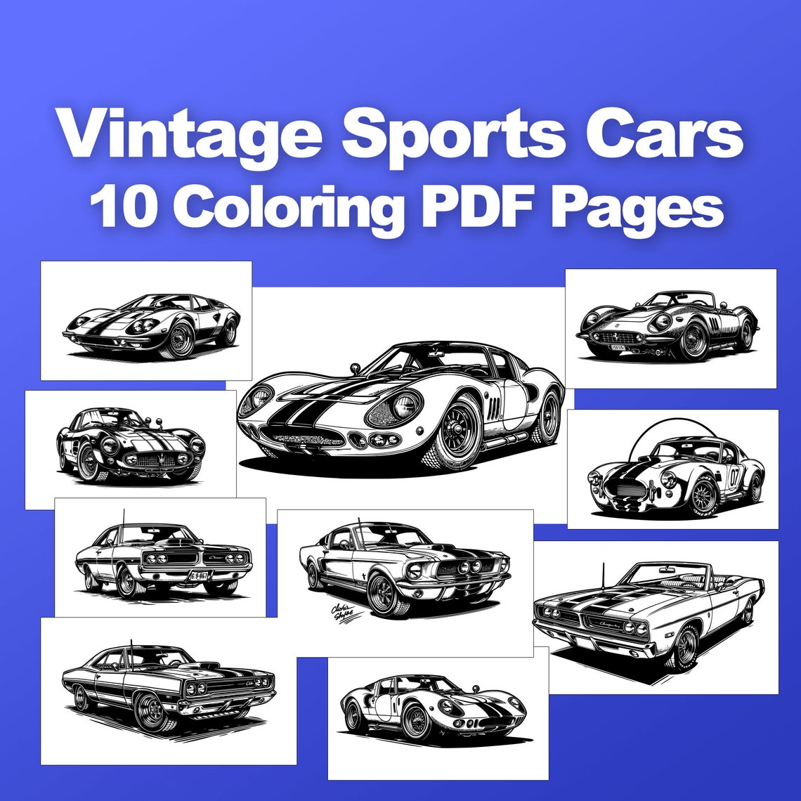 10 Vintage Sports Cars Coloring Pages, Sports Car Coloring Pages ...