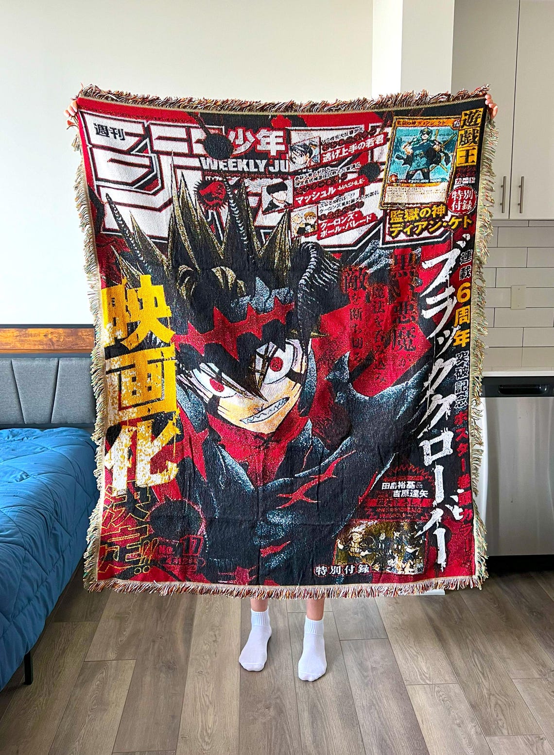 Anime Blanket Woven Tapestry | Wall Hanging Throw | Creative Home Decor ...