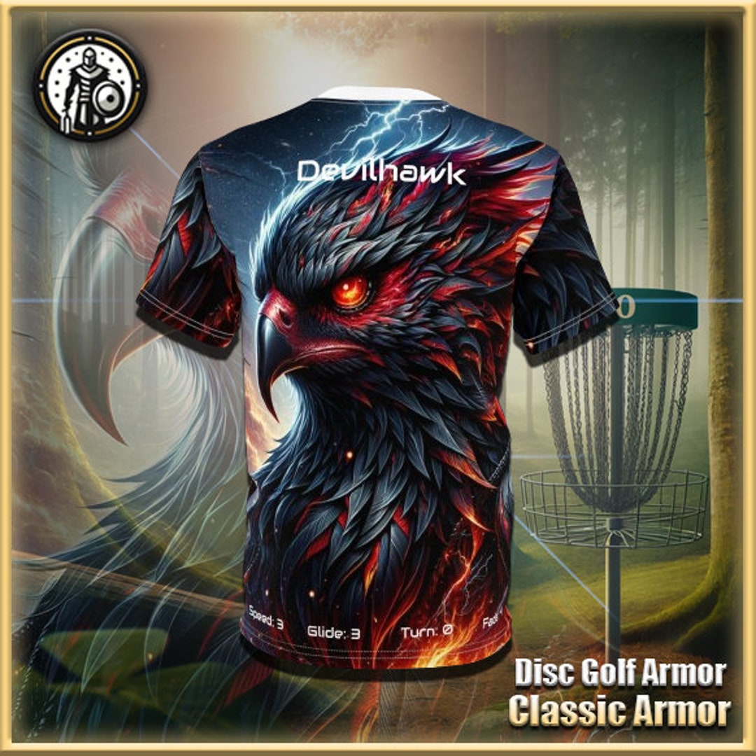Devilhawk Disc Golf Jersey, Disc Golf Dad T-shirt for Him, Disc Golf ...