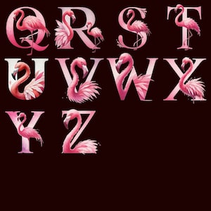 Flamingo Letters PNG Bundle, Flamingo Alphabet PNG Clipart, Flamingo ...