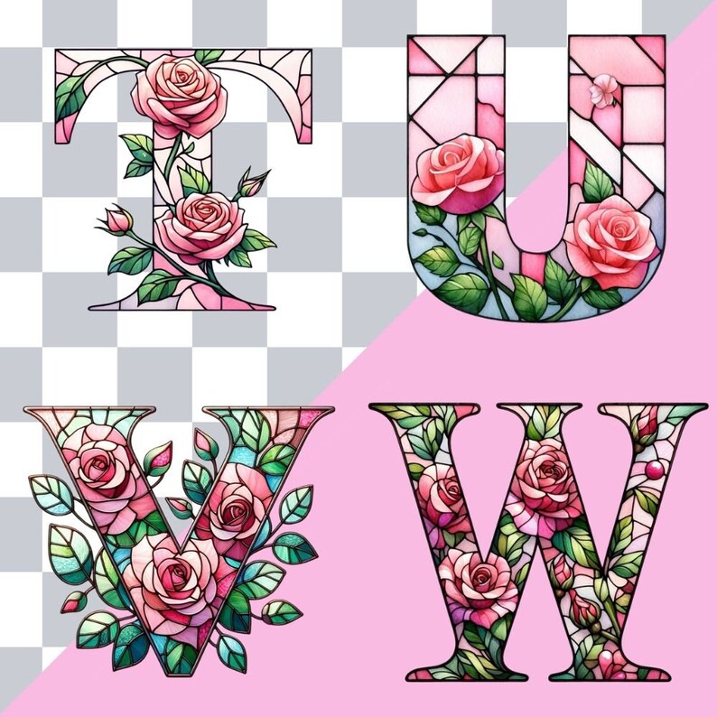 Floral Letters and Numbers PNG Bundle, Floral Alphabet PNG Clipart ...