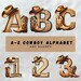 Cowboy Letters and Number PNG Bundle, Cowboy Alphabet PNG Clipart ...