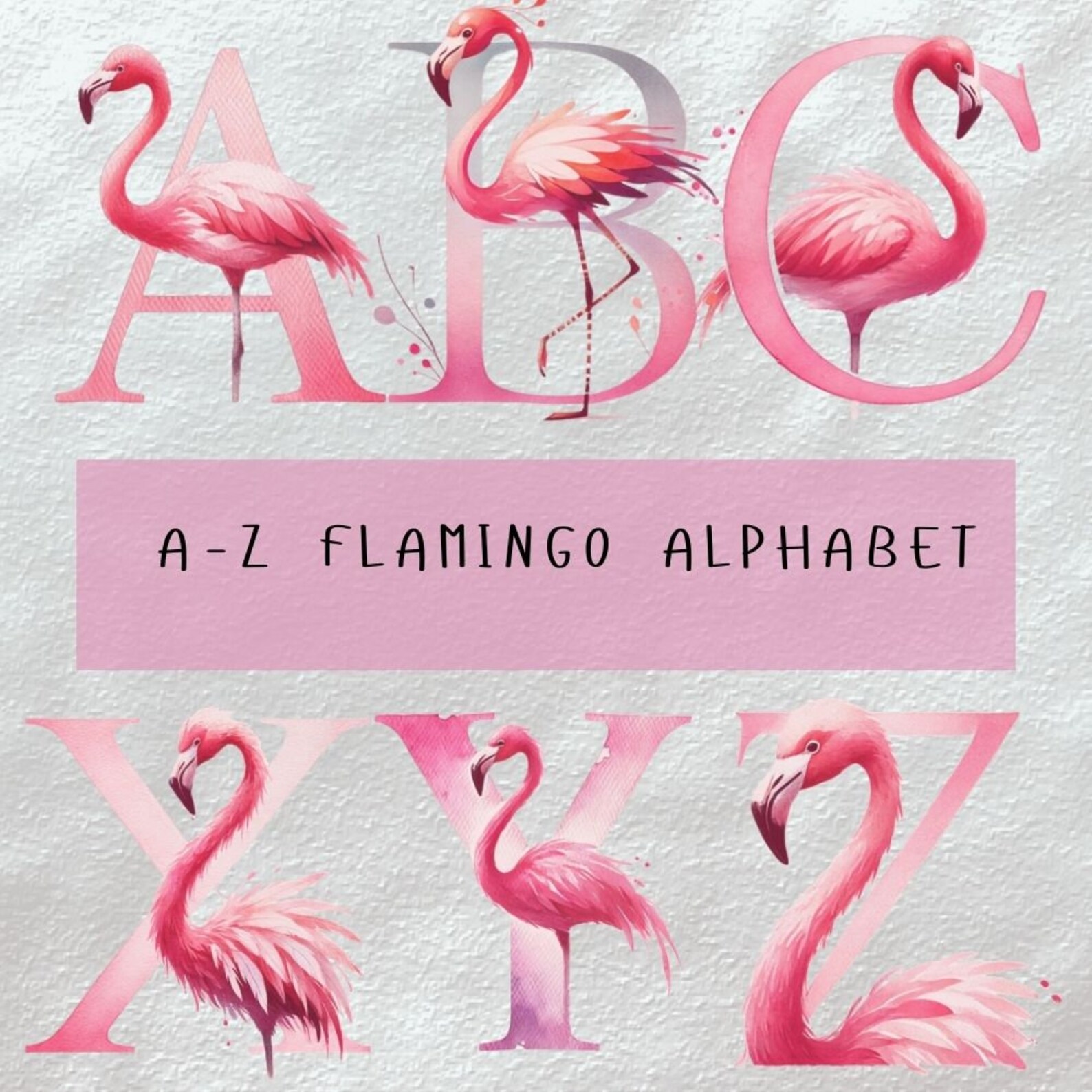 Flamingo Letters PNG Bundle, Flamingo Alphabet PNG Clipart, Flamingo ...