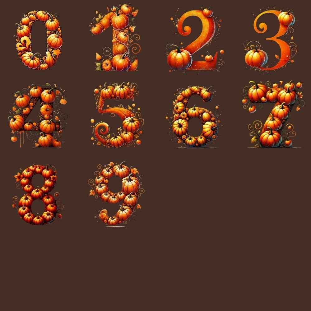 Pumpkin Letter and Number PNG Bundle, Pumpkin Alphabet PNG Clipart ...