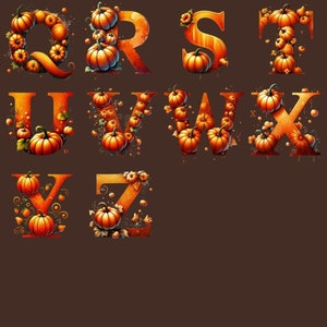 Pumpkin Letter and Number PNG Bundle, Pumpkin Alphabet PNG Clipart ...