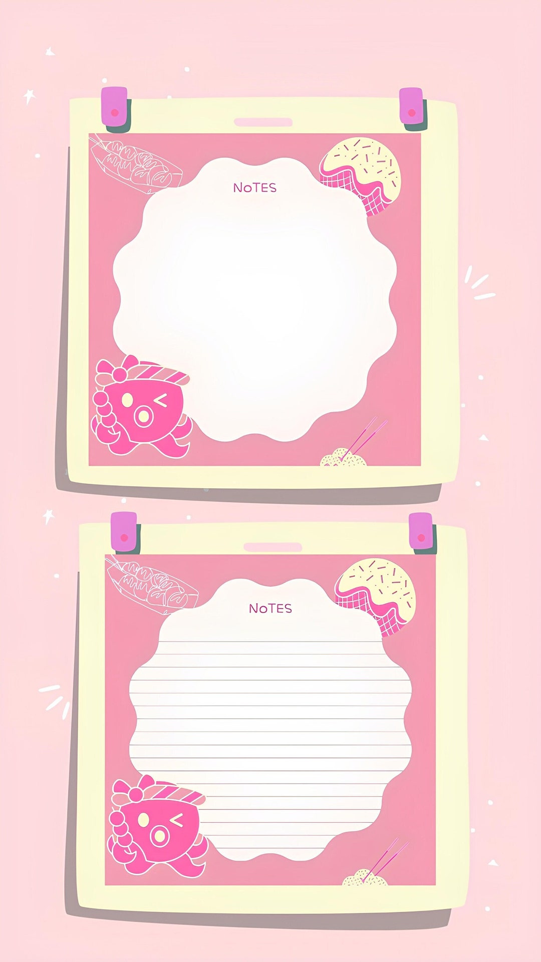 Pink Notepad Takoyaki Notepad Cute Octopus Notepad Printables - Etsy