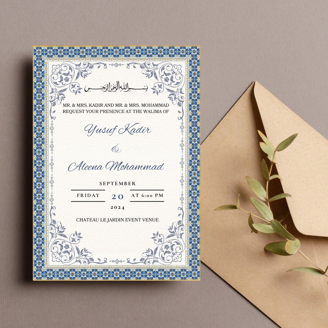 Islamic Digital Wedding Card Canva Edit Eastern/middle Eastern ...