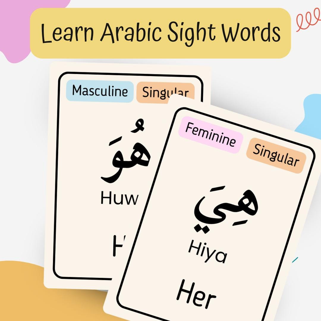 Qur'anic Arabic Sight Word Flashcards | 58 Printable Cards for Kids ...
