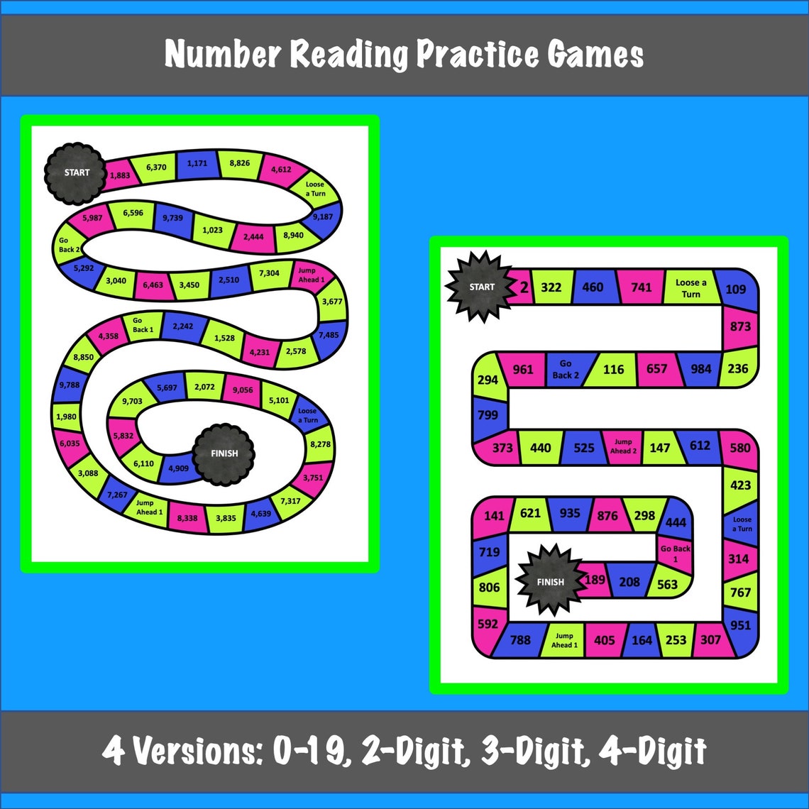 Number Reading Practice Games for Dyslexia and Dyscalculia Students - Etsy