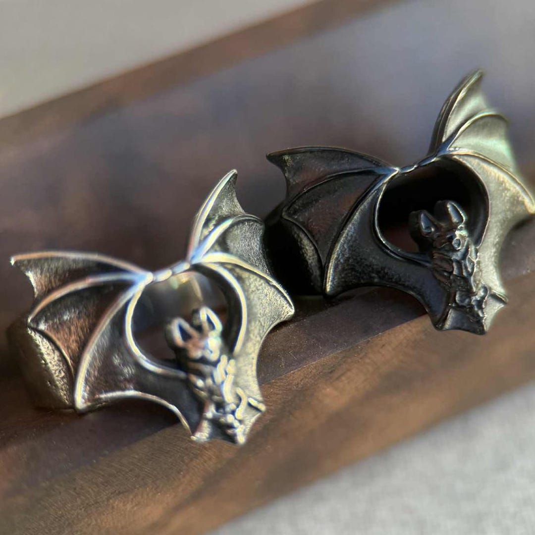 Bat Ring Vampire Gothic Biker Unique Design - Etsy
