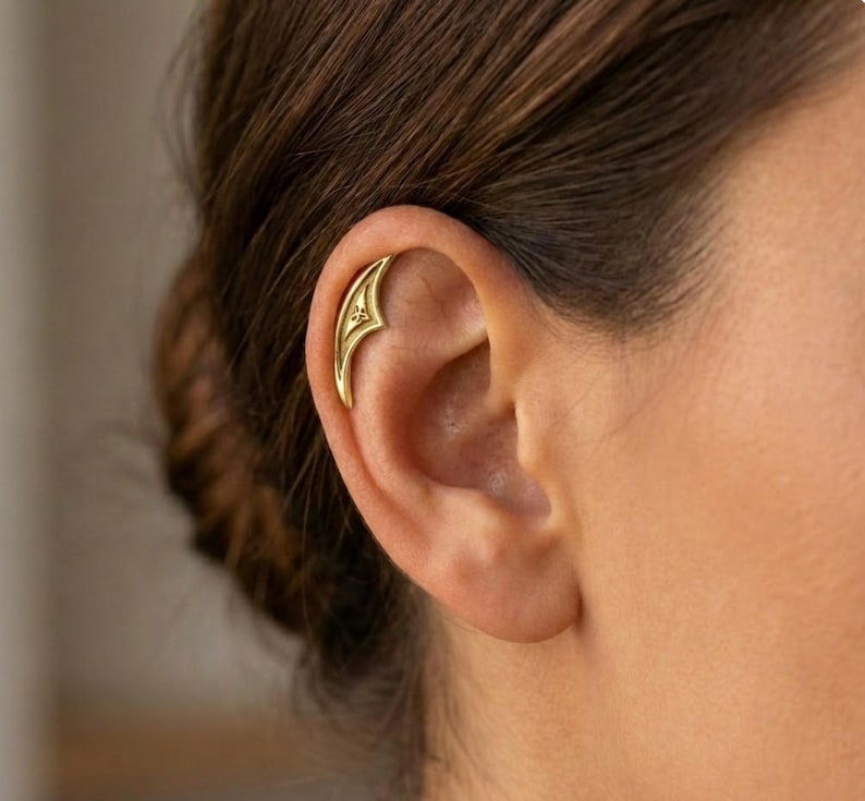 Gothic Arch Hidden Helix Earring | Dark Medieval Cartilage Jewelry ...