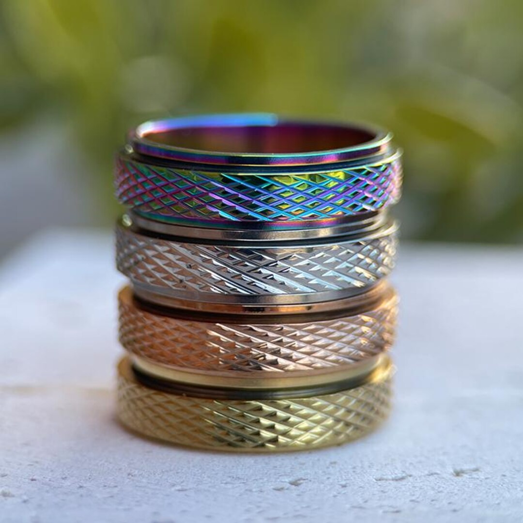 Rainbow Titanium Fidget Spinner for Anxiety Relief | Durable Stress ...