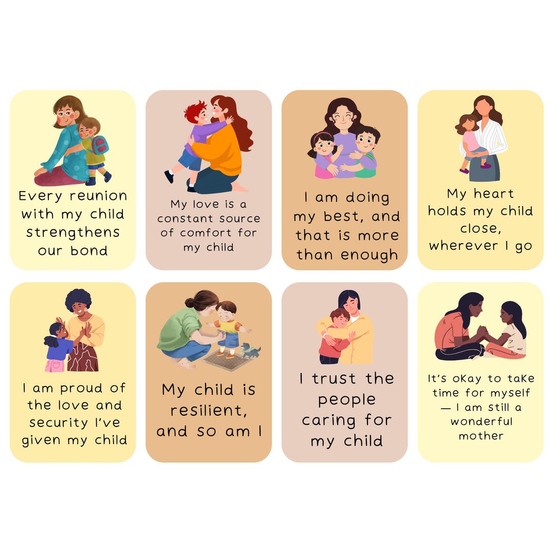 Separation Anxiety Affirmation Cards for Mothers Have Been Created ...