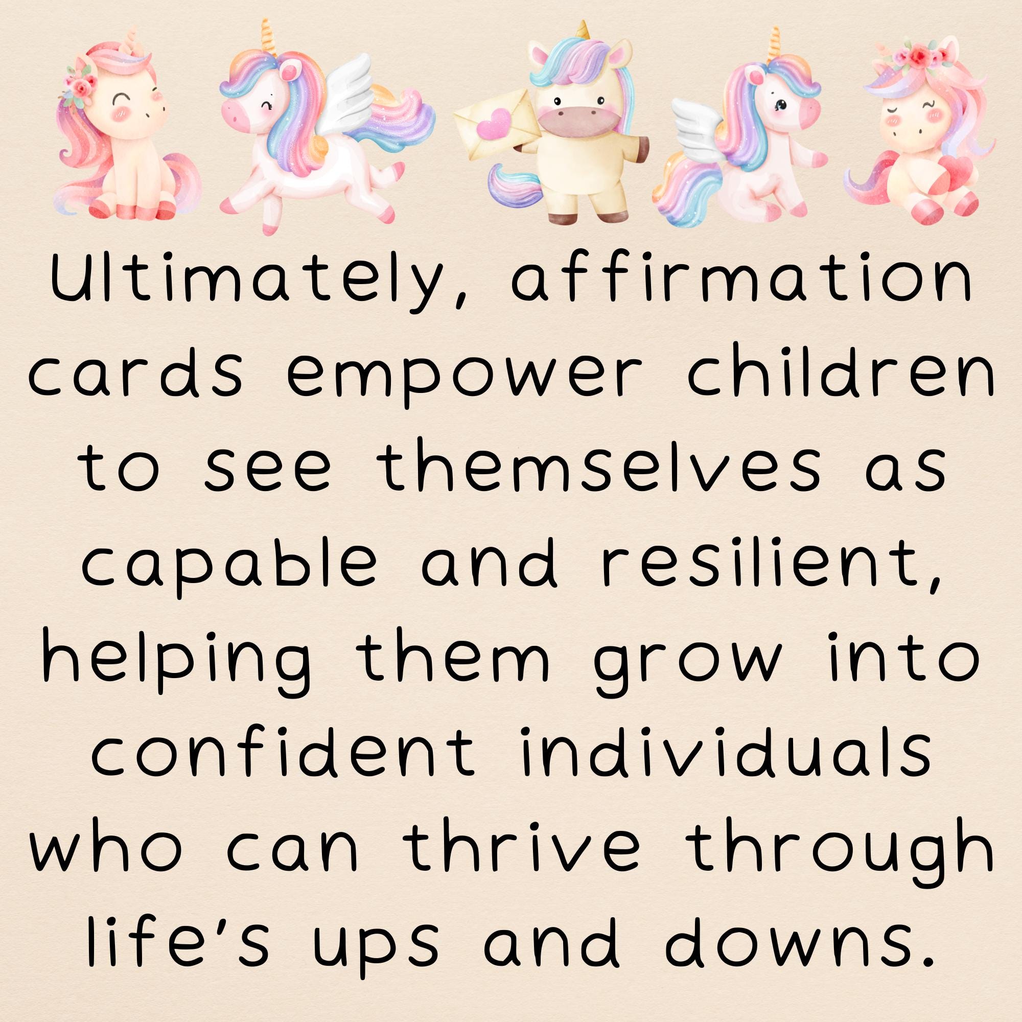 40 Unicorn Affirmation Cards: Kids' Emotional Well-being (digital ...