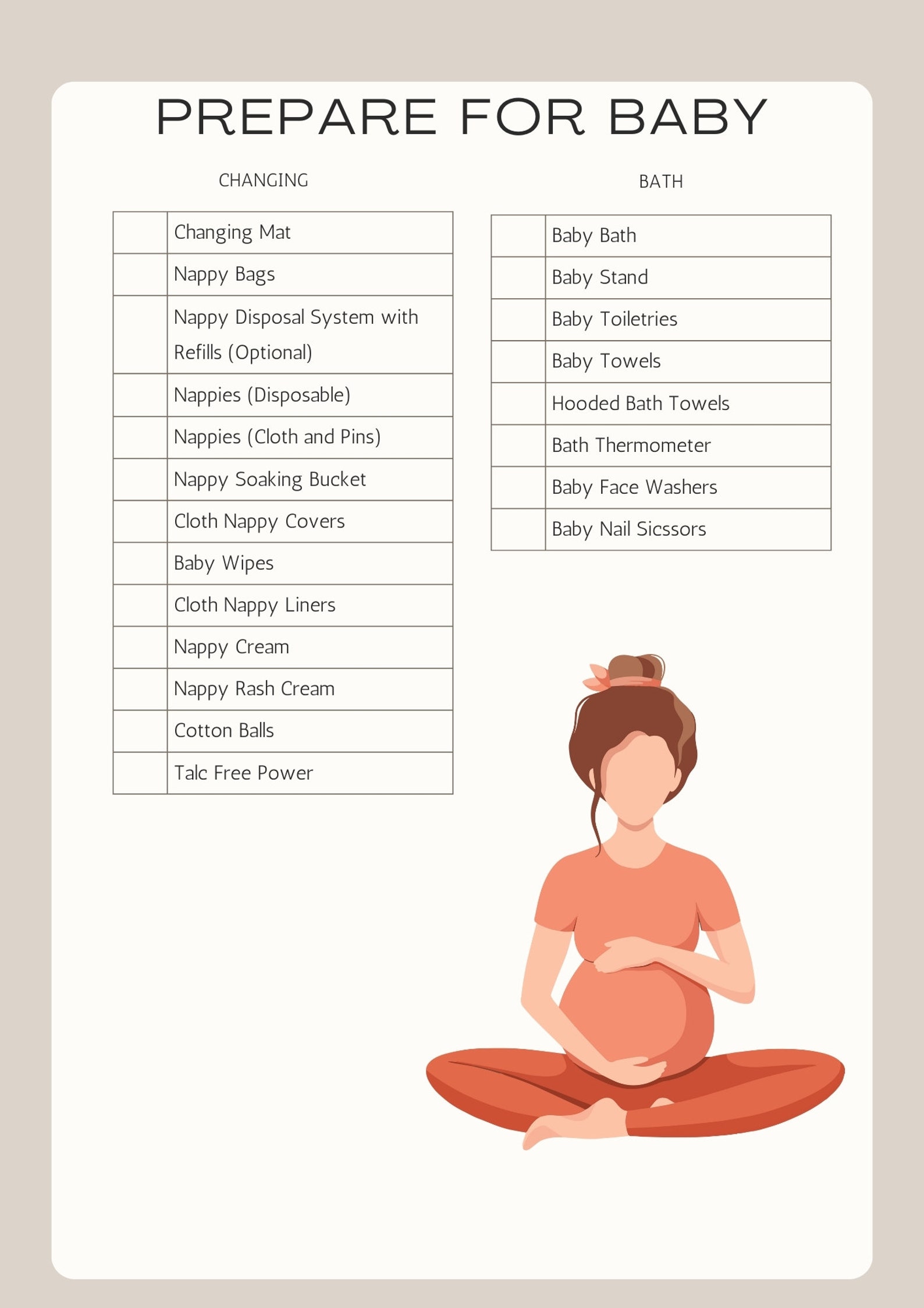 New Mum Check List Bundle. 11 Checklists to Prepare for Baby and Beyond ...