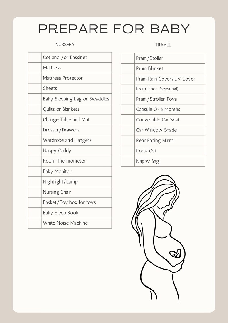 11 New Mum Checklist Bundle: Baby & Hospital Bag (11 Checklists) - Etsy