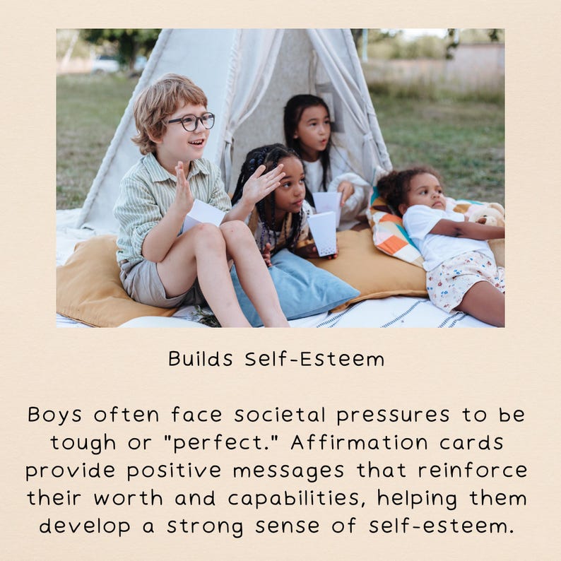 40 Monster Affirmation Cards for Boys: Confidence & Emotional Growth ...